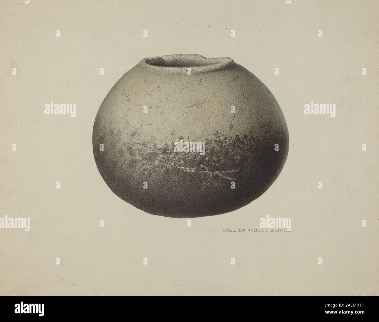 Rose Campbell-Gerke, Stone Olla, c 1940, Stone Olla; c. 1940 Stock ...