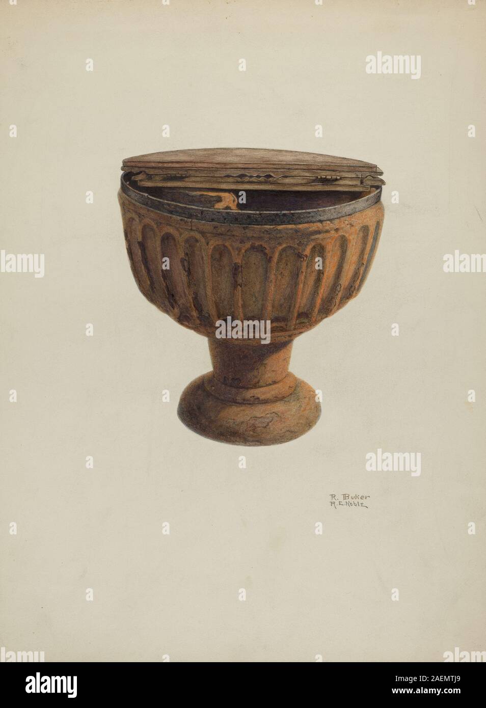 This baptismal font by Ruth Buker and Raymond E Noble, dated 1939, is a ...