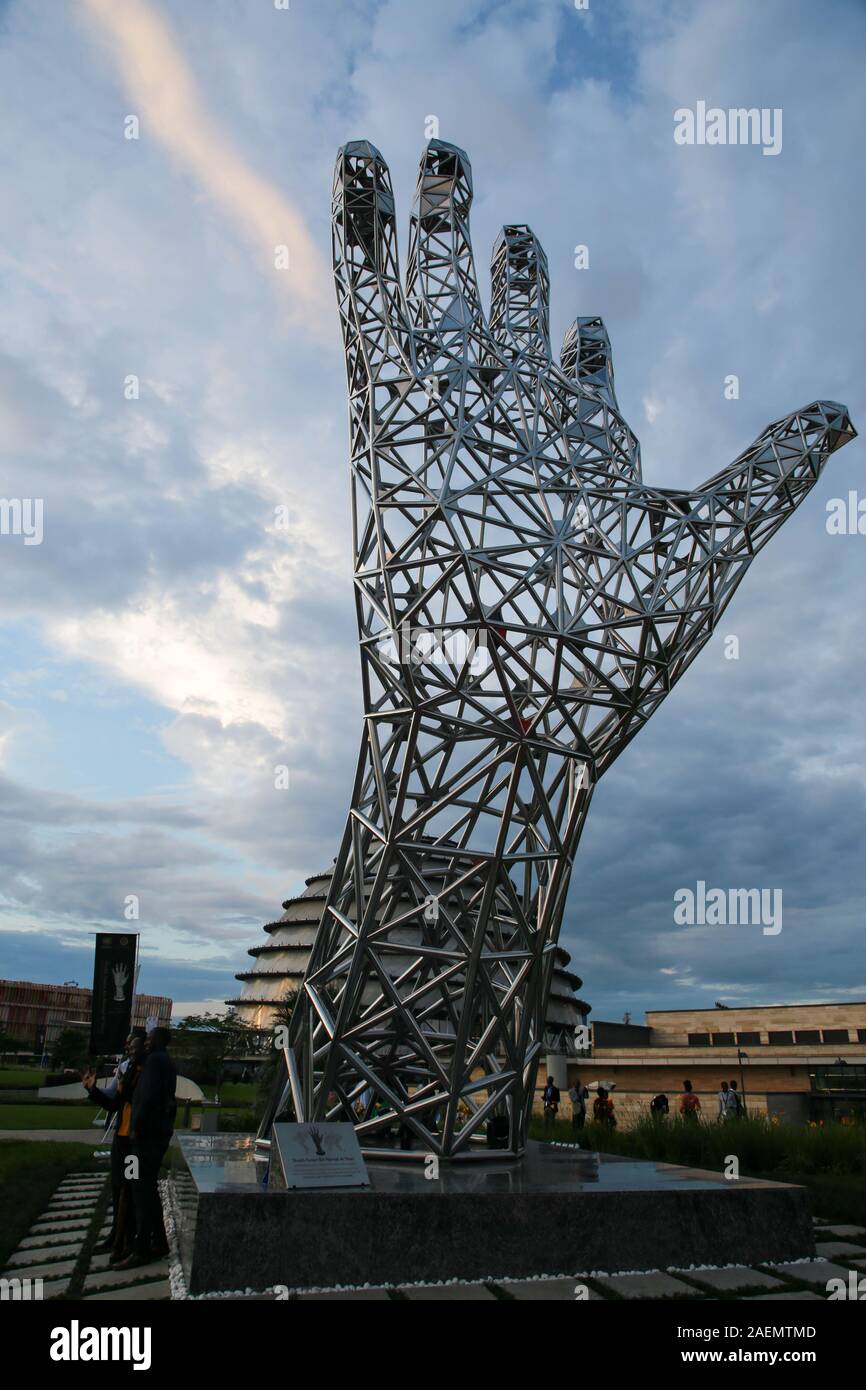 Kigali, Rwanda. 9th Dec, 2019. A newly unveiled anti-corruption statue ...