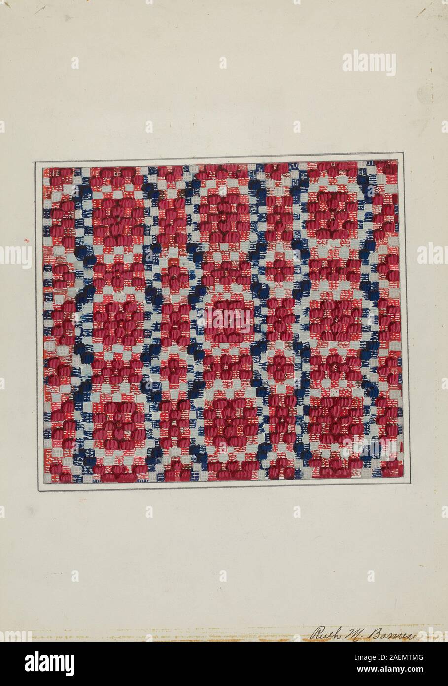 This section of a coverlet by Ruth M Barnes, circa 1936, highlights ...