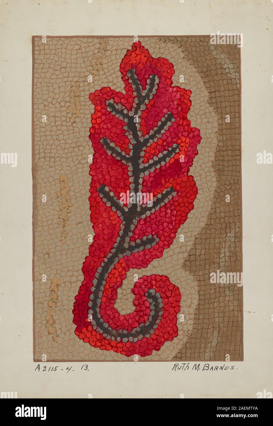 Ruth M Barnes, Hooked Rug (Section of Border), c 1936, Hooked Rug ...