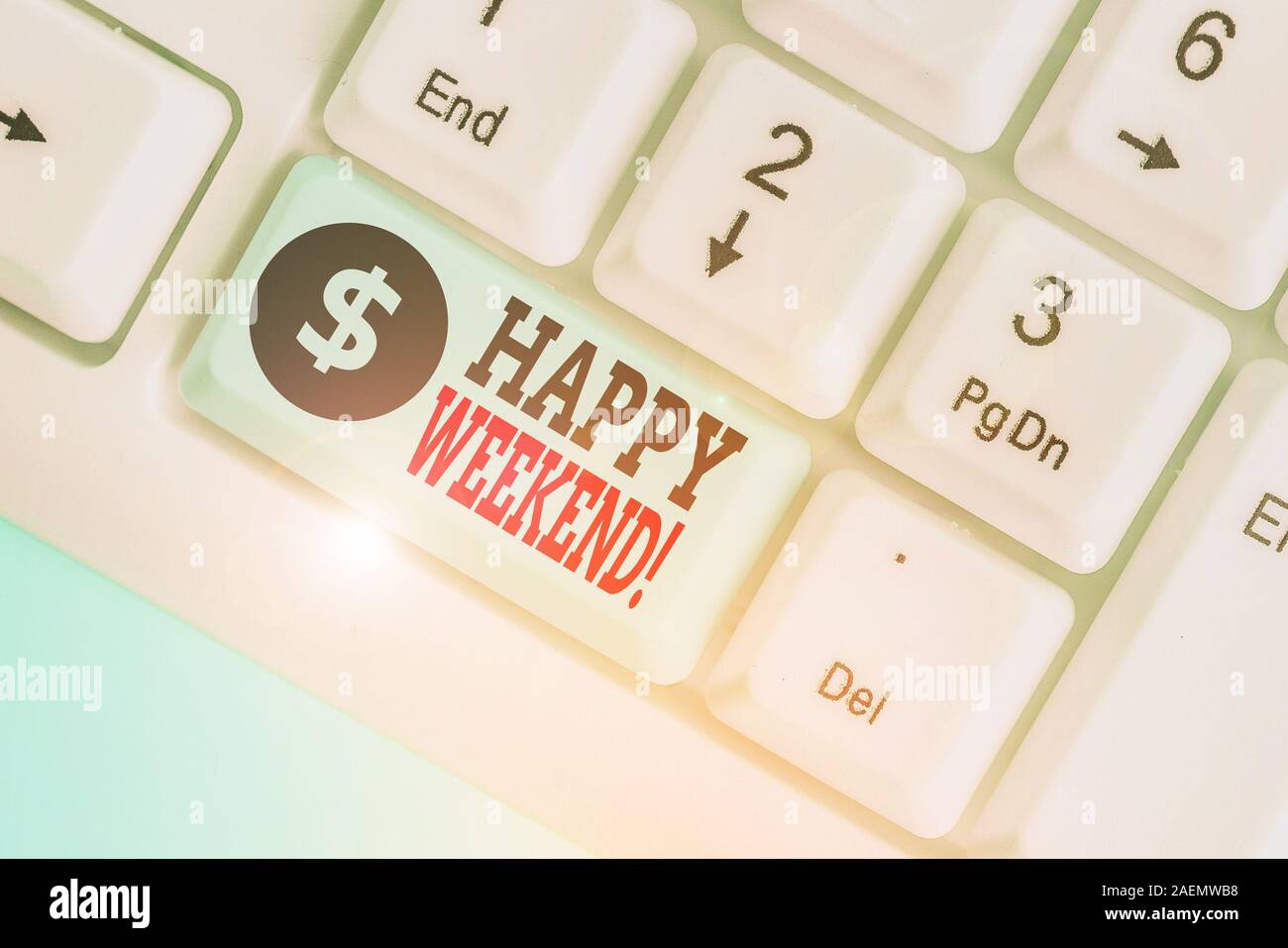 Writing note showing Happy Weekend. Business concept for something nice ...