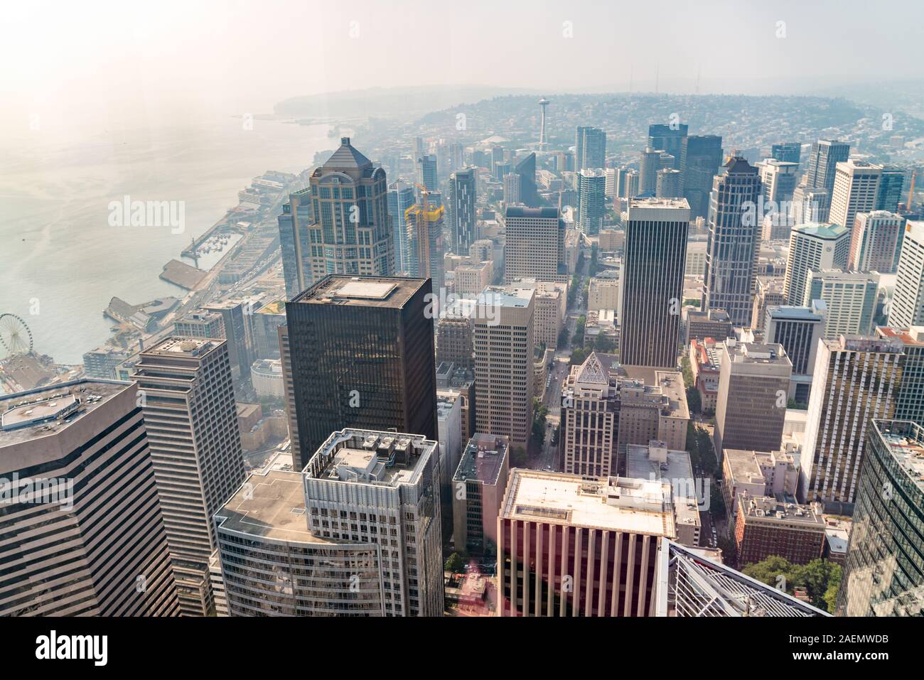 Amazing aerial view of Seattle skyline, Washington, USA Stock Photo - Alamy