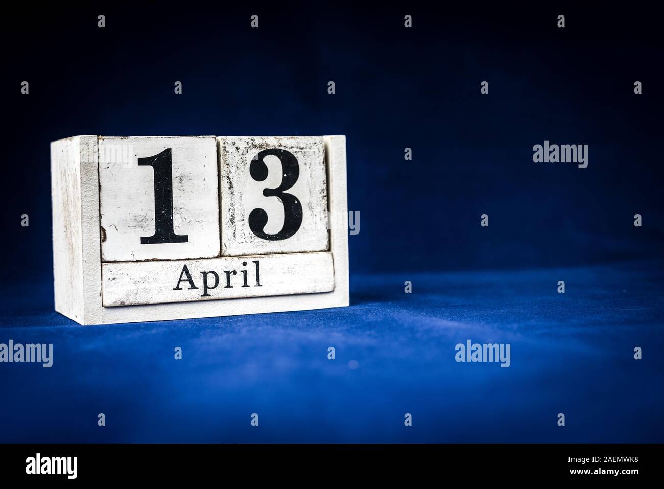April 13th, Thirteenth of April, Day 13 of month April - rustic wooden ...