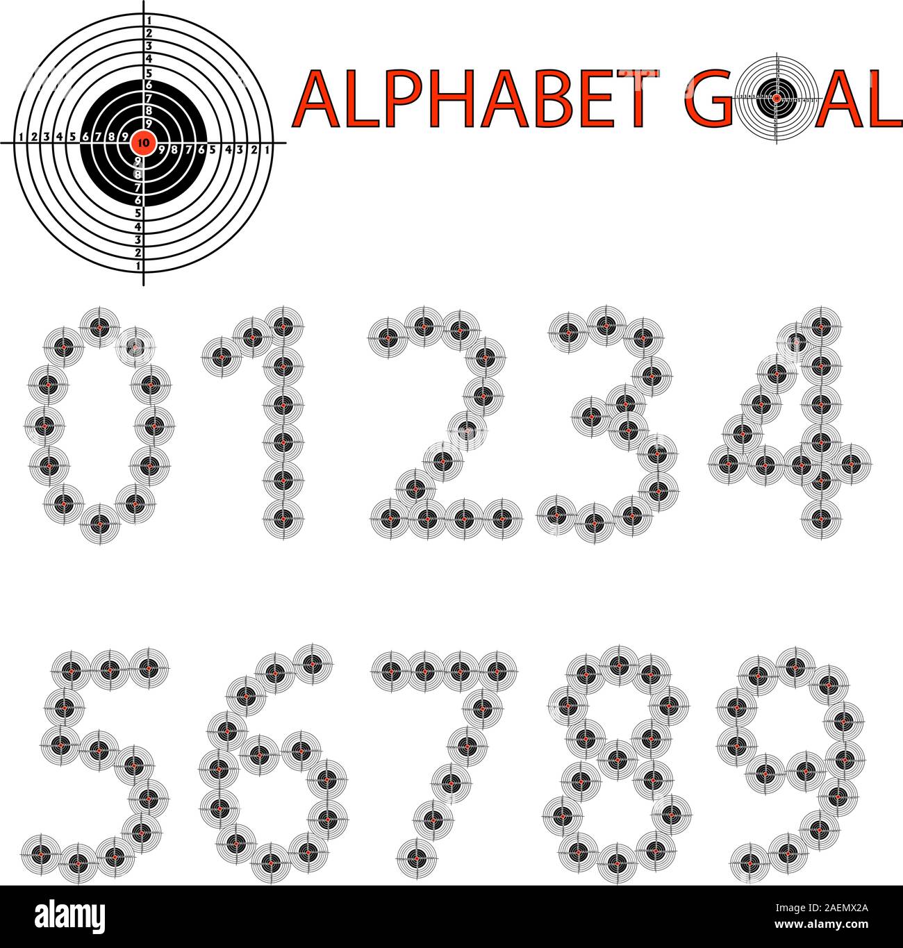 Vector alphabet of the target, hit the target Stock Vector Image & Art ...
