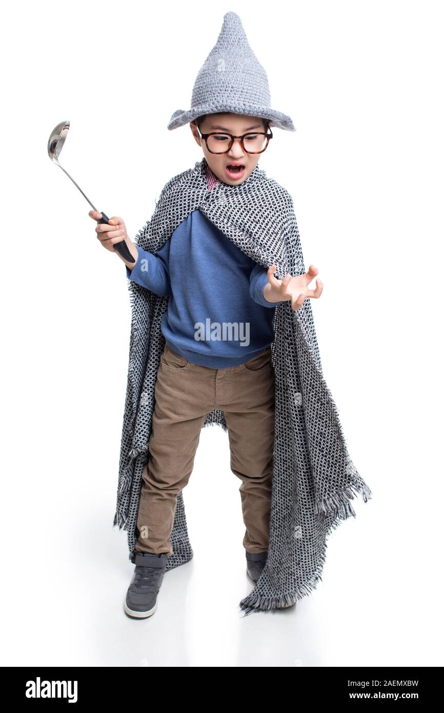 Little boy in wizard costume Stock Photo - Alamy