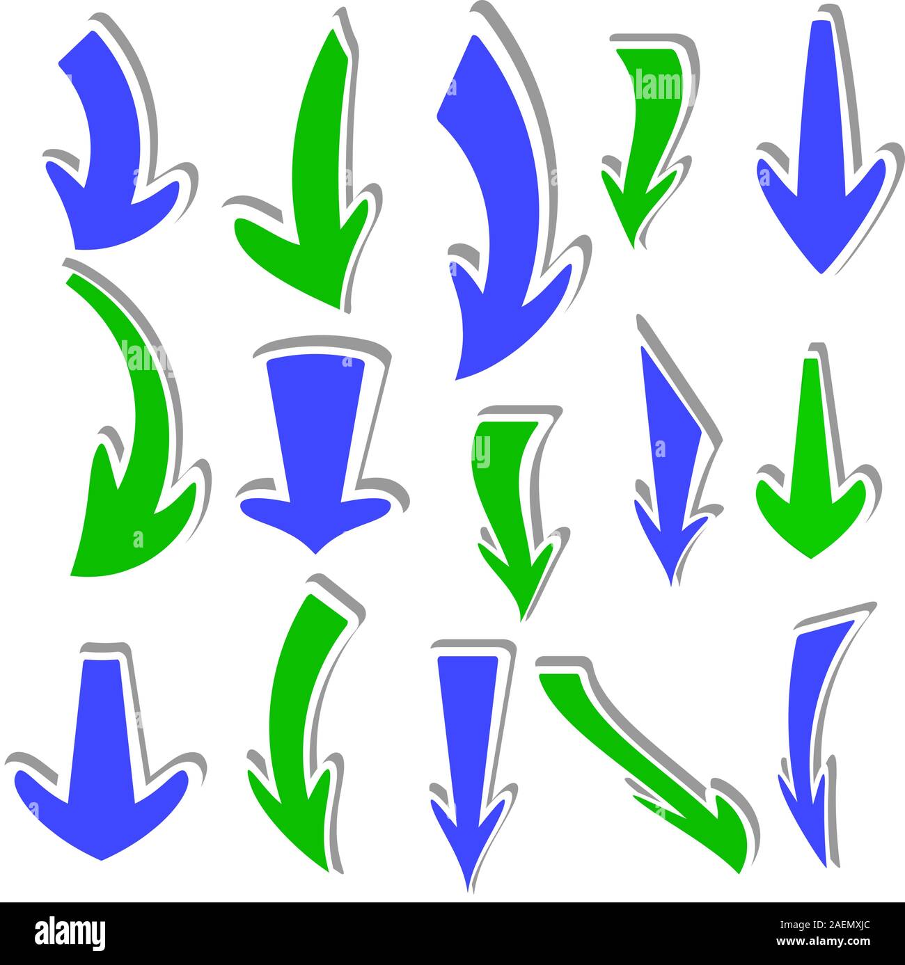 Arrows stickers different colors and shapes. Vector Stock Vector Image ...