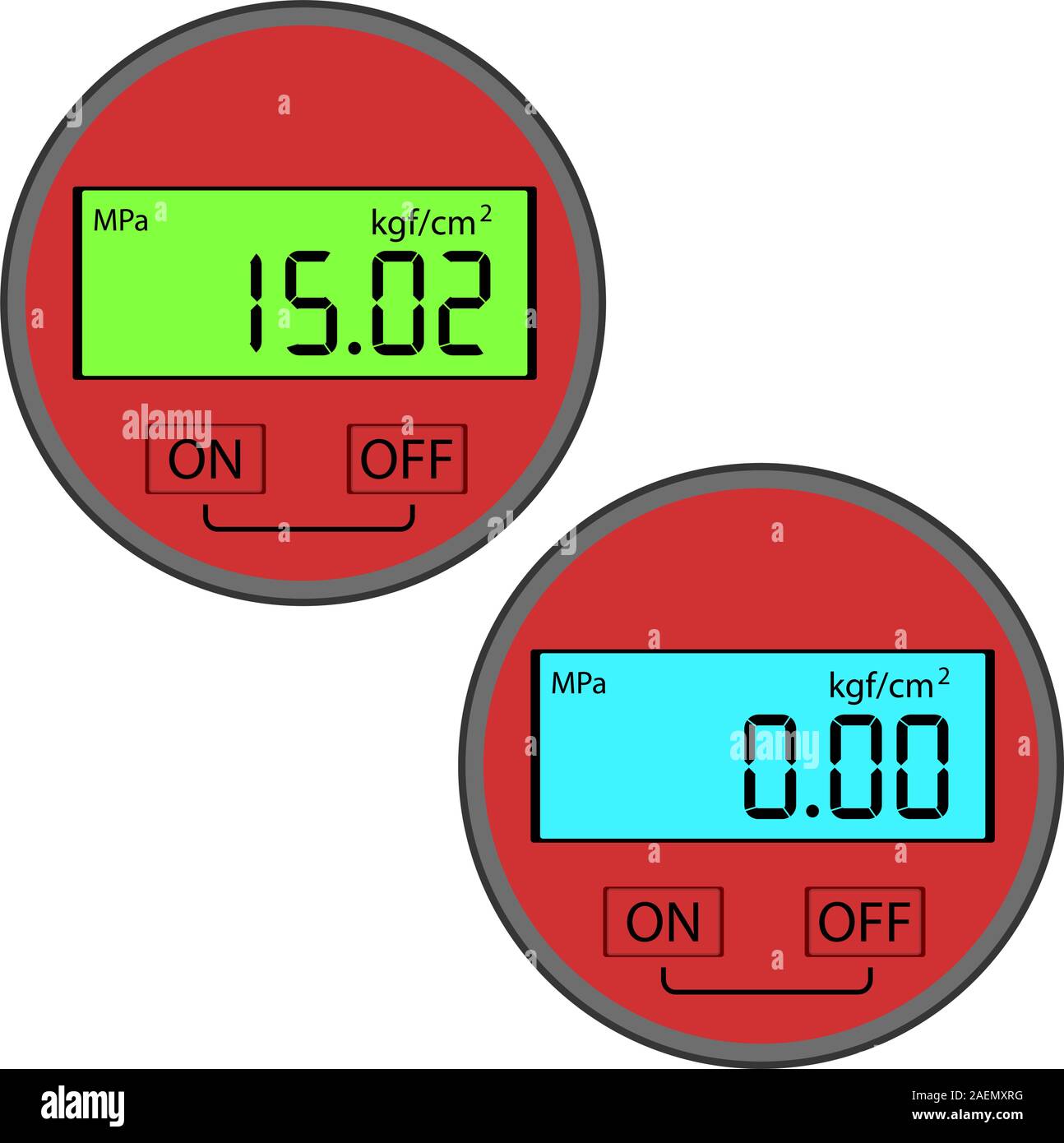 The modern digital gas manometer isolated on white background Stock ...