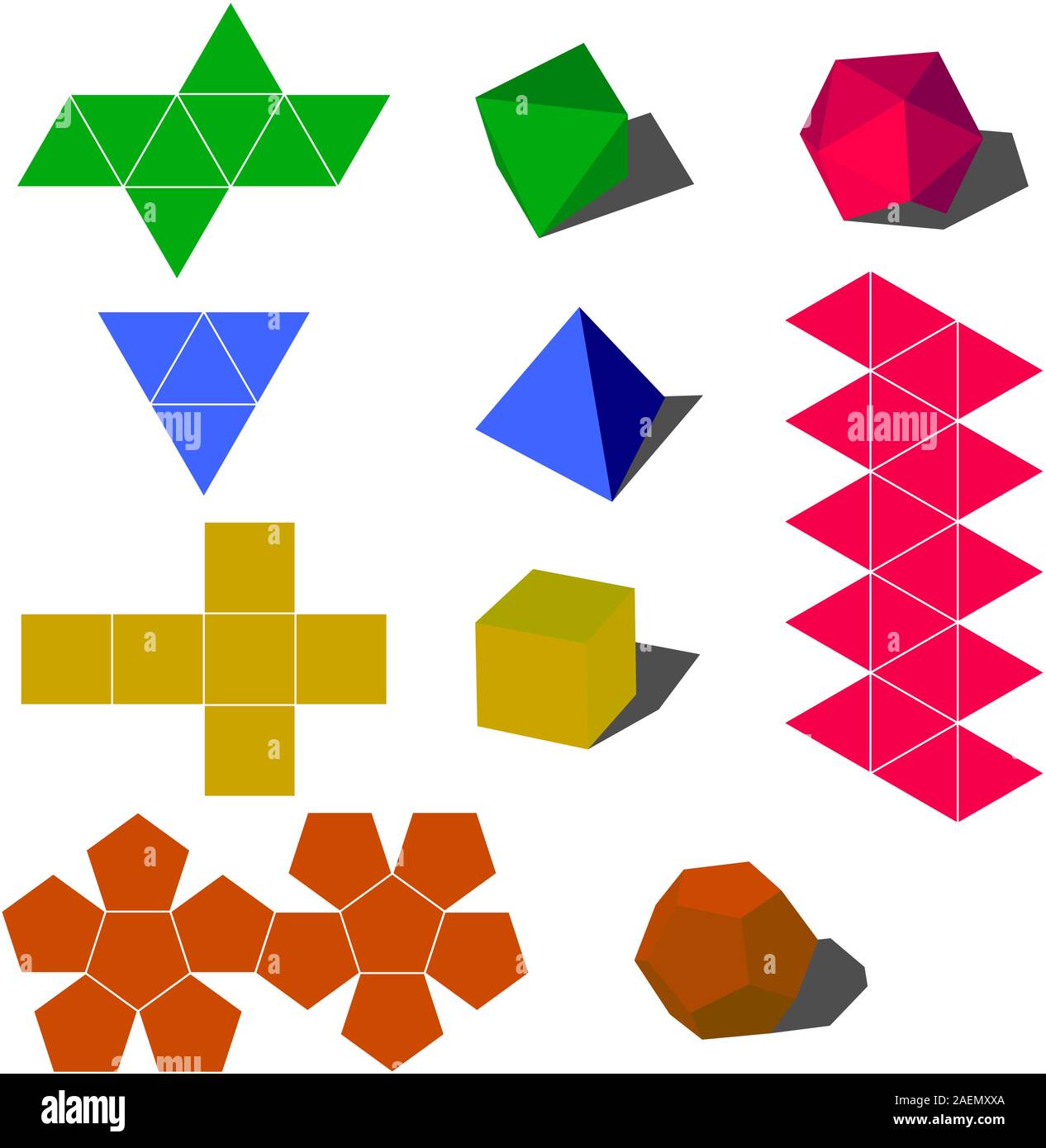 colorfull 3d vector geometric shapes Stock Vector Image & Art - Alamy