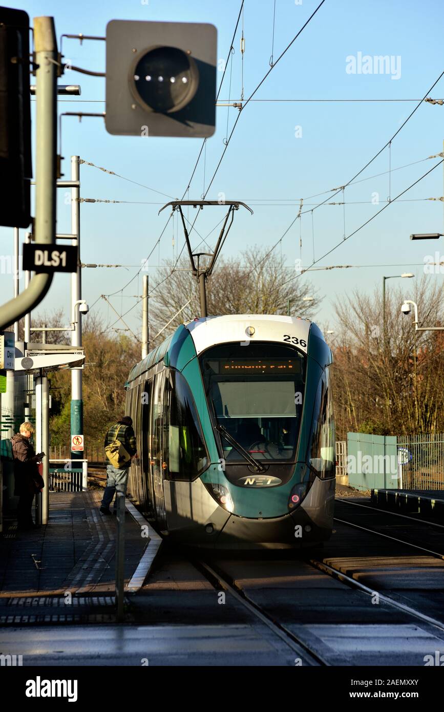 Nottingham tram at the David lane tram stop,Basford,Nottingham,England ...