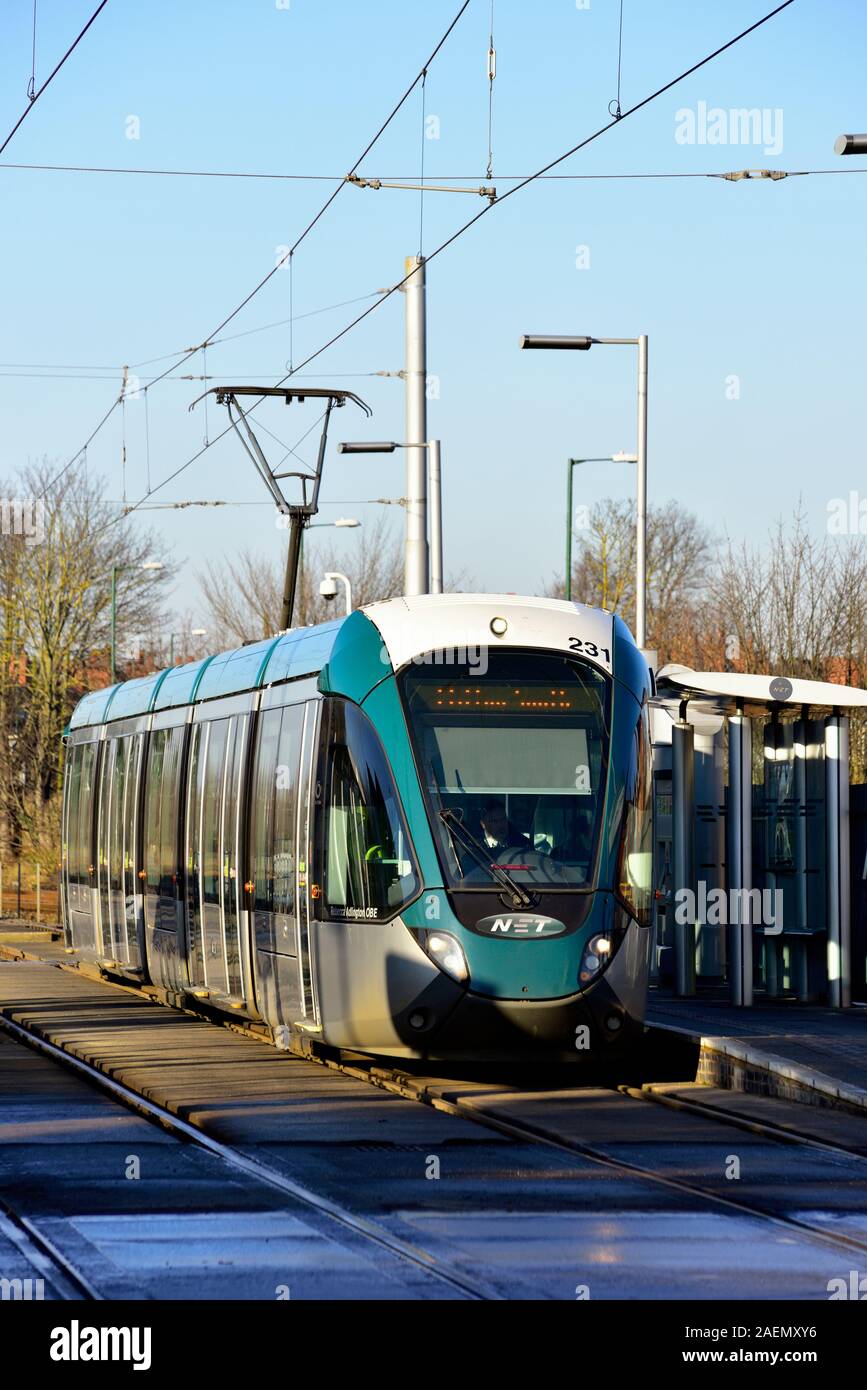Nottingham tram at the David lane tram stop,Basford,Nottingham,England ...