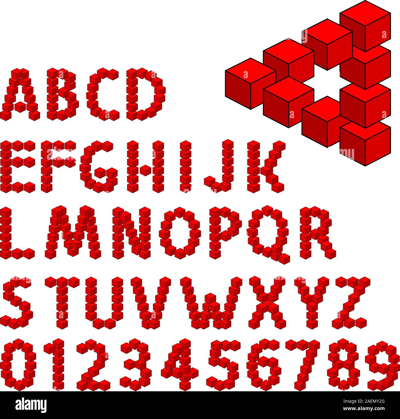abstract optical illusion three dimension alphabet set. vector ...