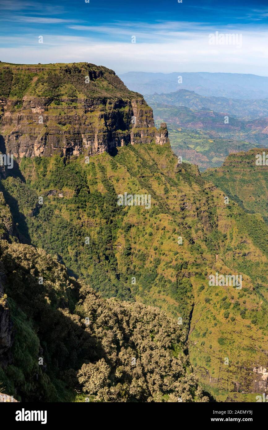 Ethiopia, Amhara Region, Highlands, Simien Mountains, escarpment at ...