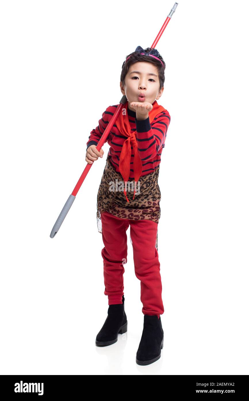 Little boy dressed as Monkey King Stock Photo - Alamy
