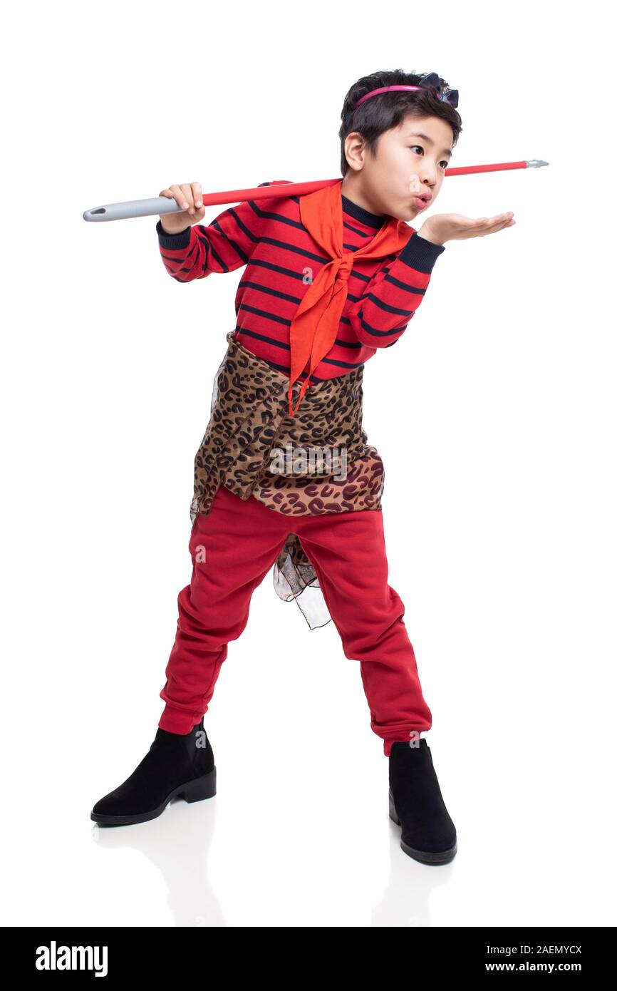 Little boy dressed as Monkey King Stock Photo - Alamy