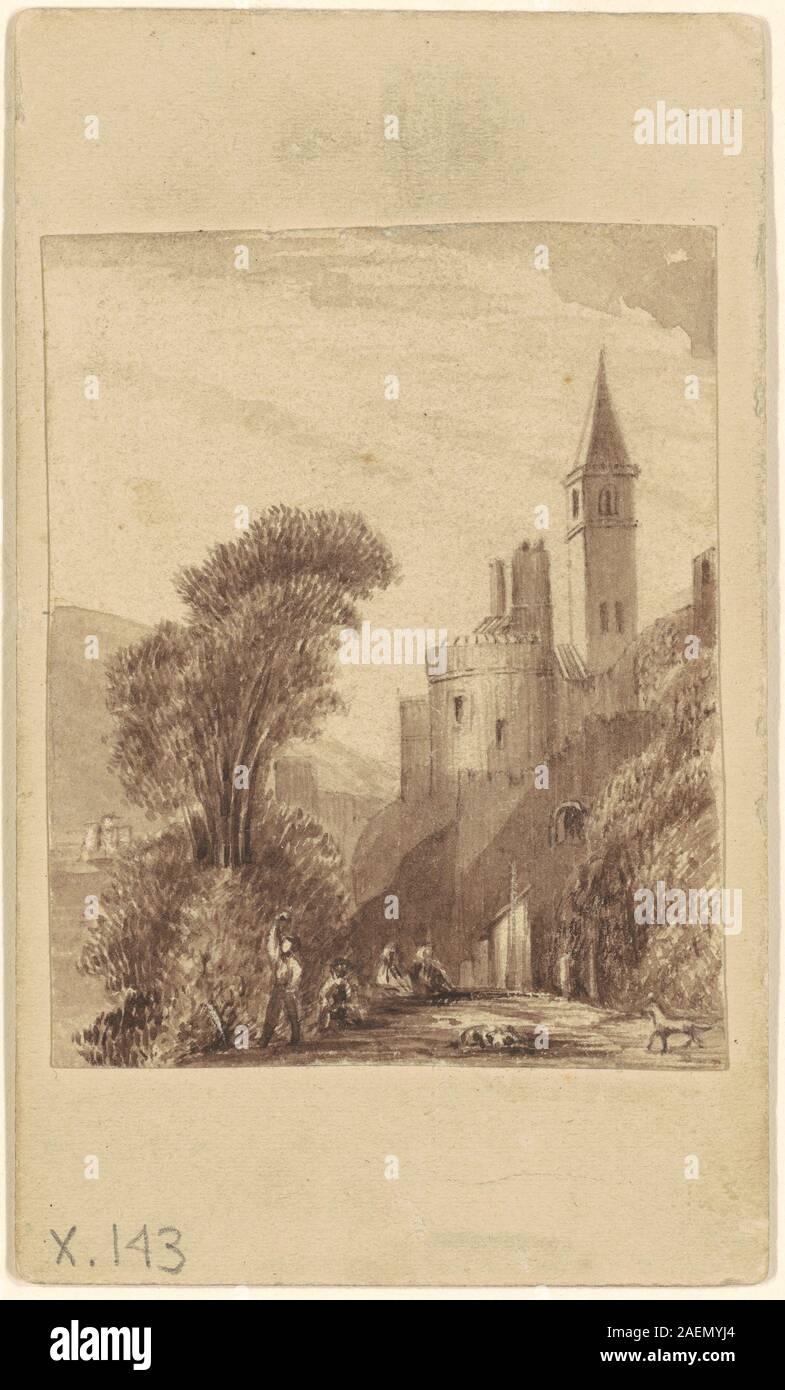Sanford Robinson Gifford, Castle and Figures, c1860, Castle and Figures ...