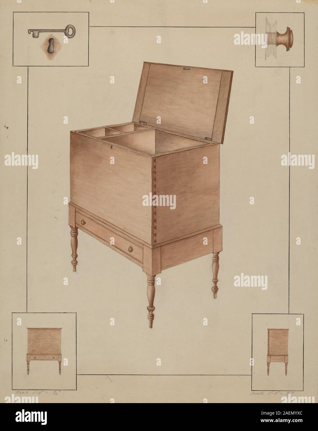 Sarah F Williams, Sugar Chest, c 1938, Sugar Chest; circa 1938 date ...