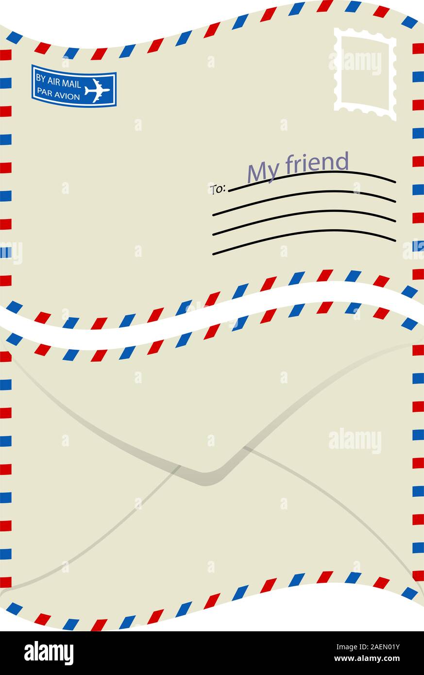 White envelope with stamp. Vector illustration Stock Vector Image & Art ...