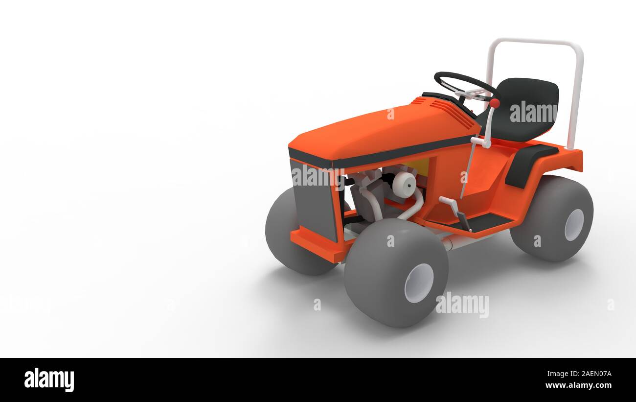 3d rendering of a lawnmover racing machine isolated in studio ...