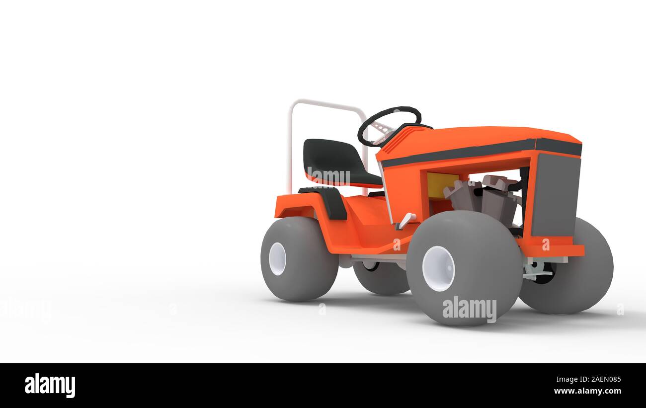 3d rendering of a lawnmover racing machine isolated in studio ...