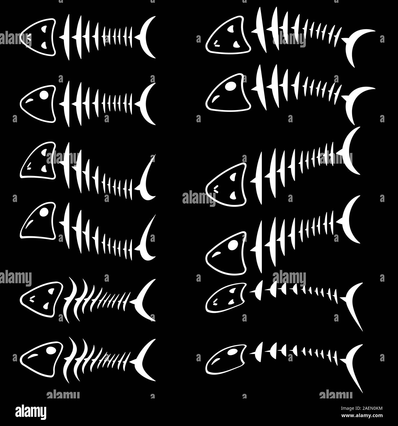 A set of fish skeletons. Vector illustration Stock Vector Image & Art ...