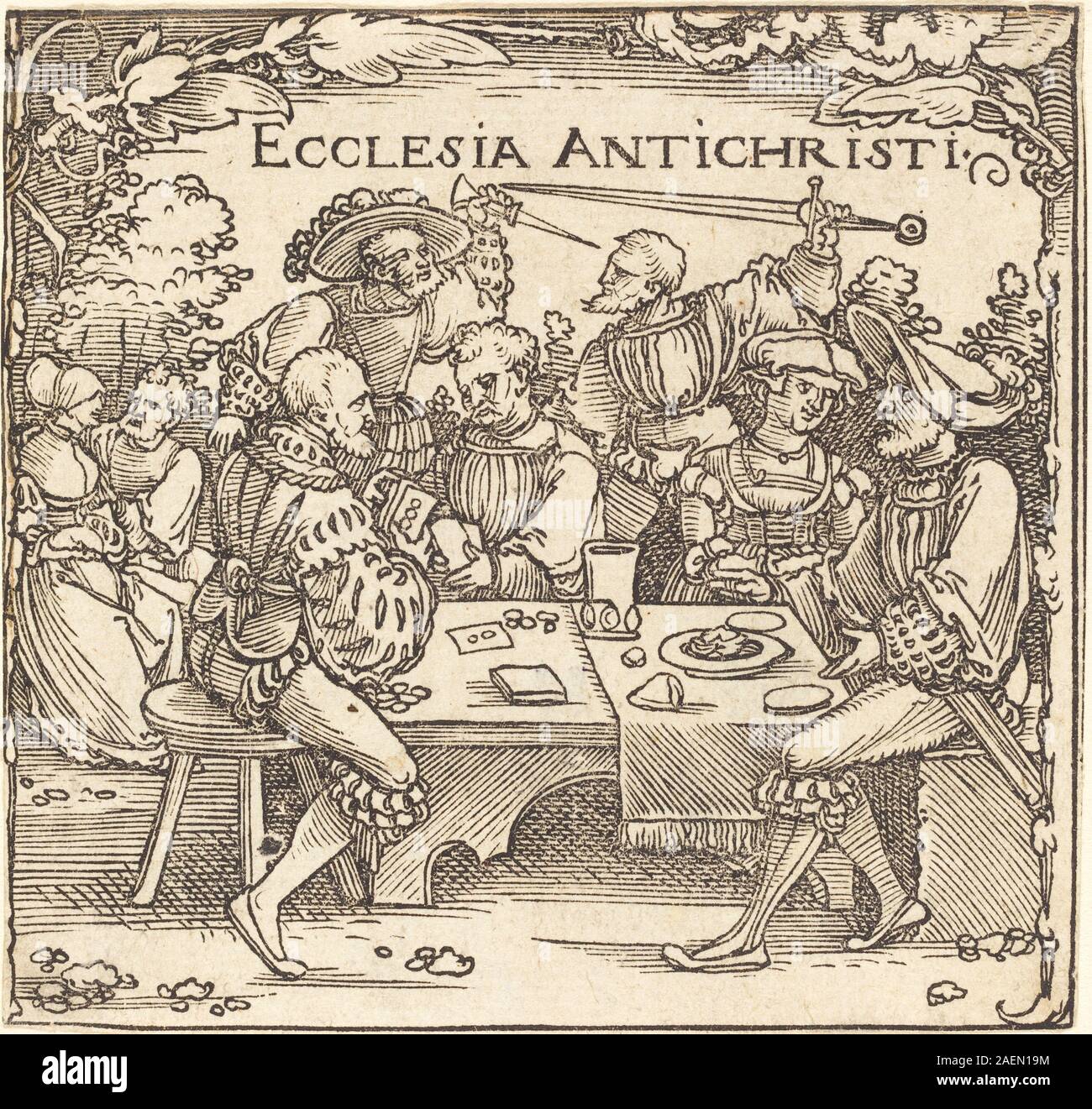 Sebald Beham's print 'Ecclesia Antichristi' depicts an allegorical ...