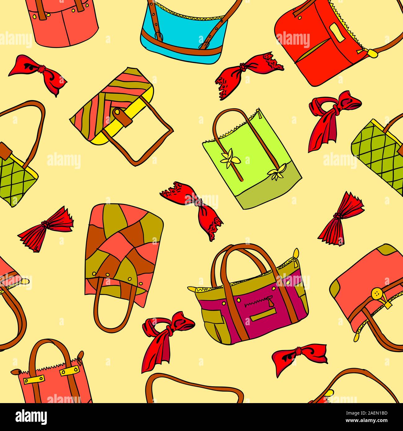 vector collection of woman's accessories. Seamless wallpaper Stock ...