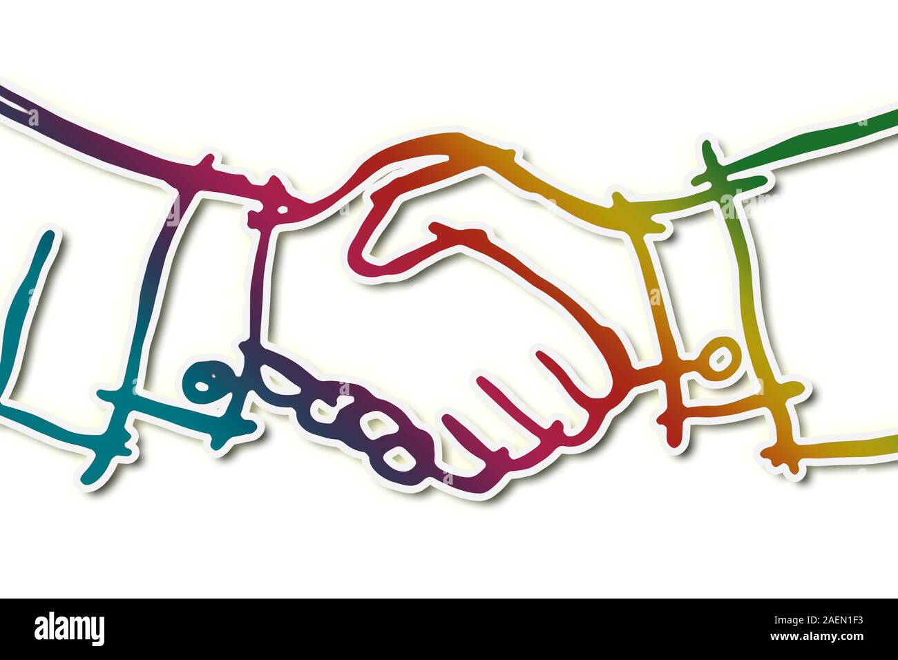 Handshake against a white background for easy selection - concept image ...