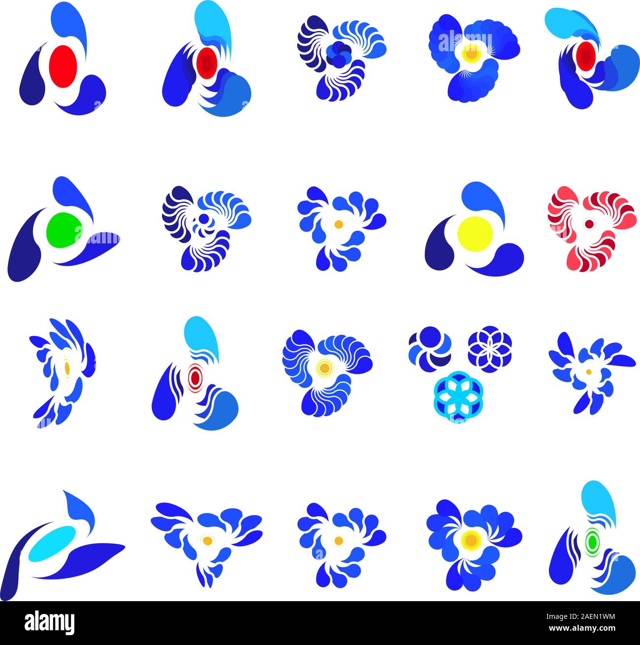Set of different abstract symbols for design - also as emblem or logo ...