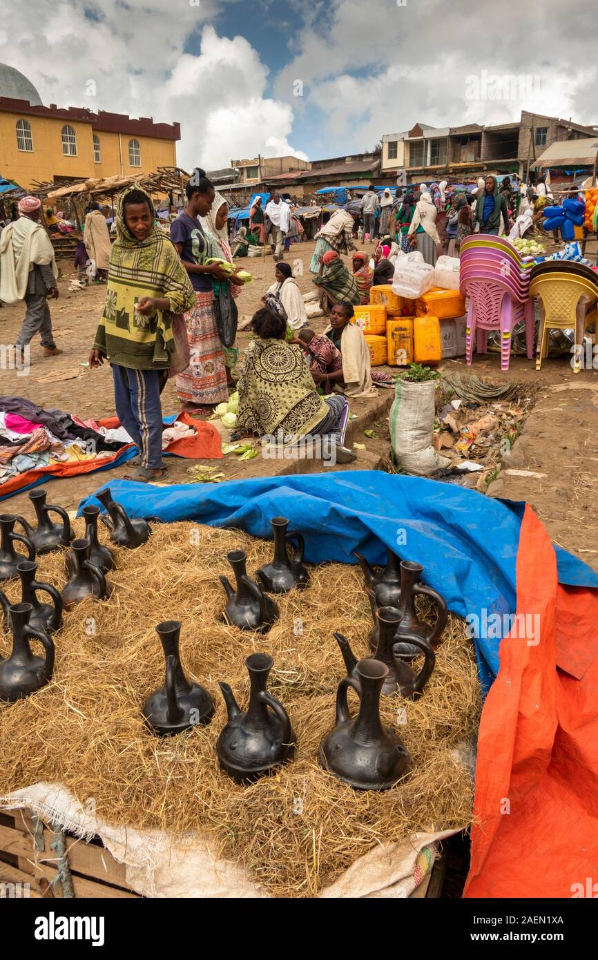 Ethiopia, Amhara Region, Debark, town centre, market area, ceramic ...
