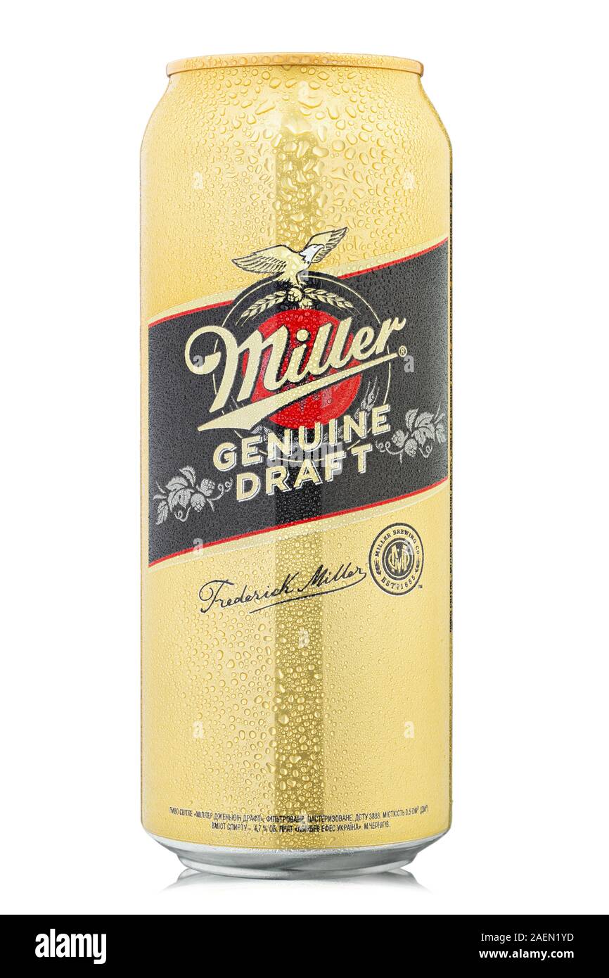 Ukraine, Kiev - October 15, 2019: Miller Genuine Draft is the original ...