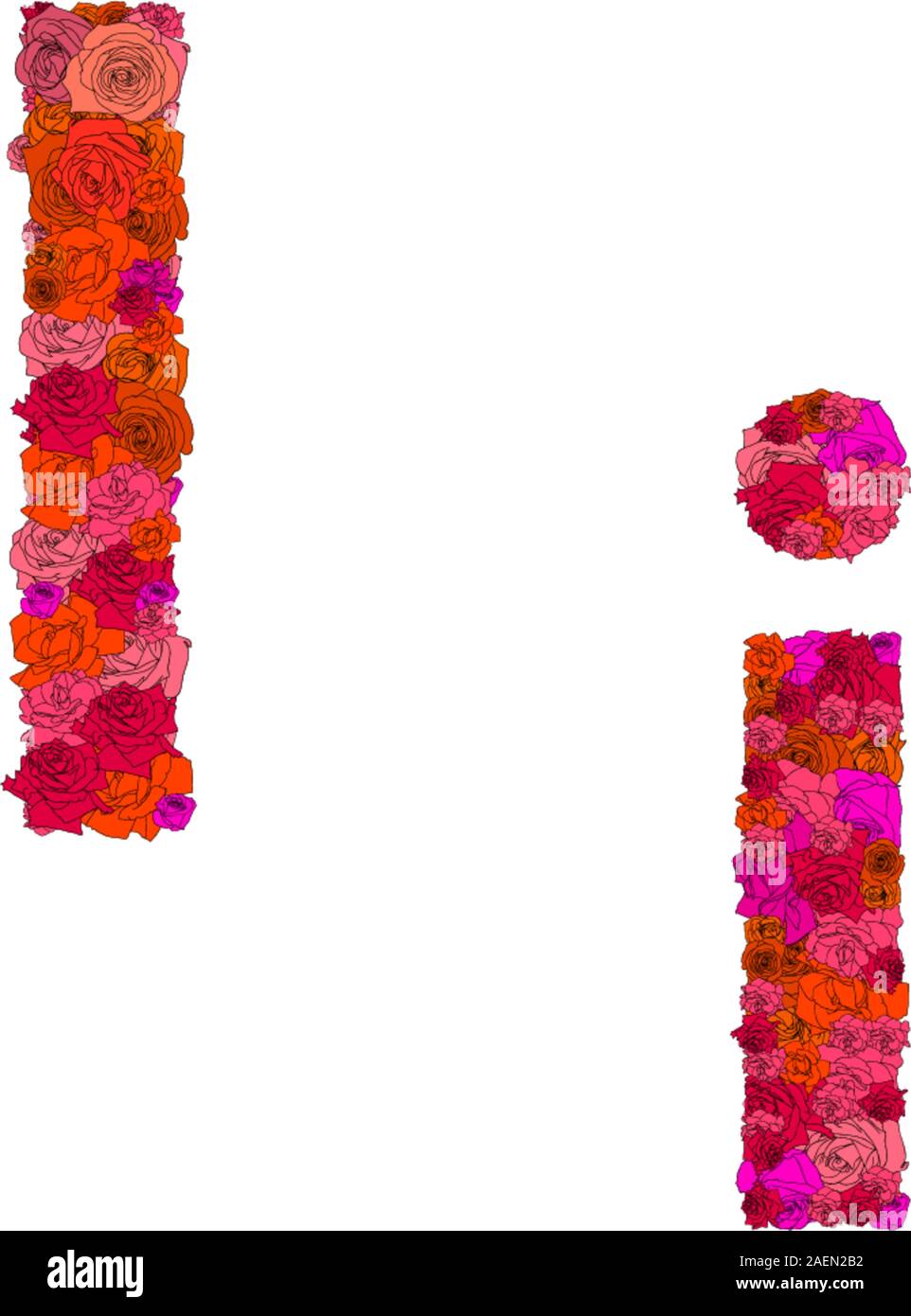 Flower alphabet of red roses, characters I-i Stock Vector Image & Art ...