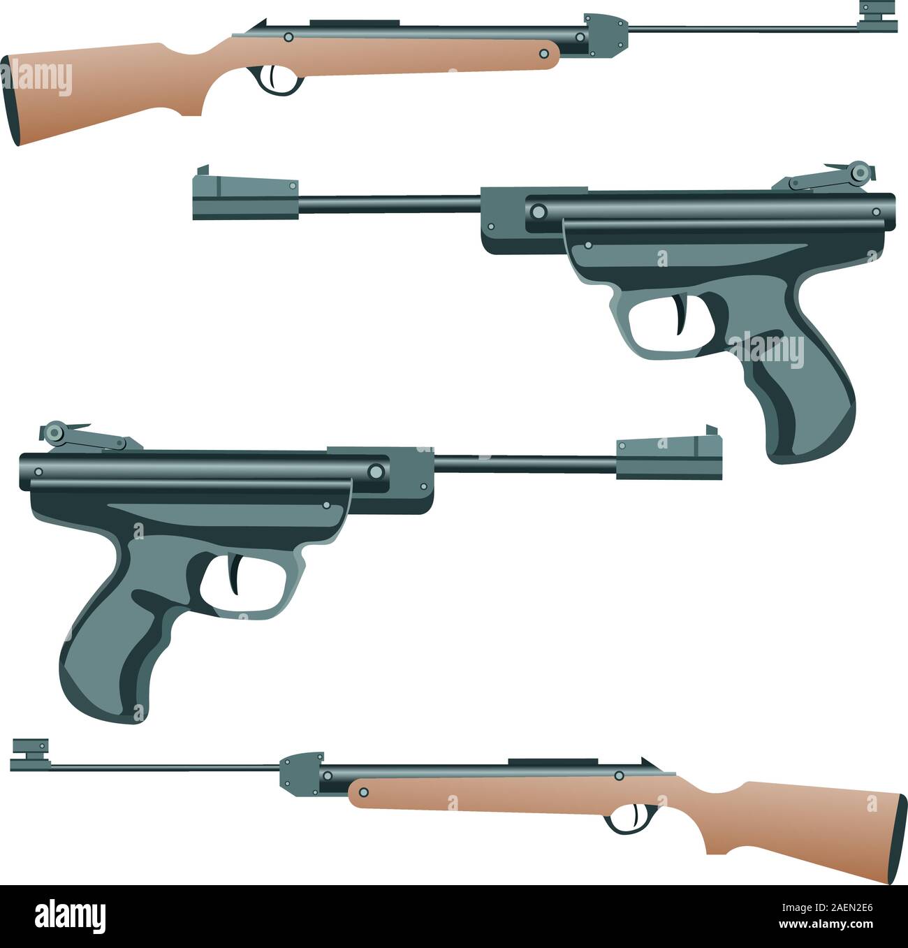 firearm, a pistol on a white background. Vector Stock Vector Image ...