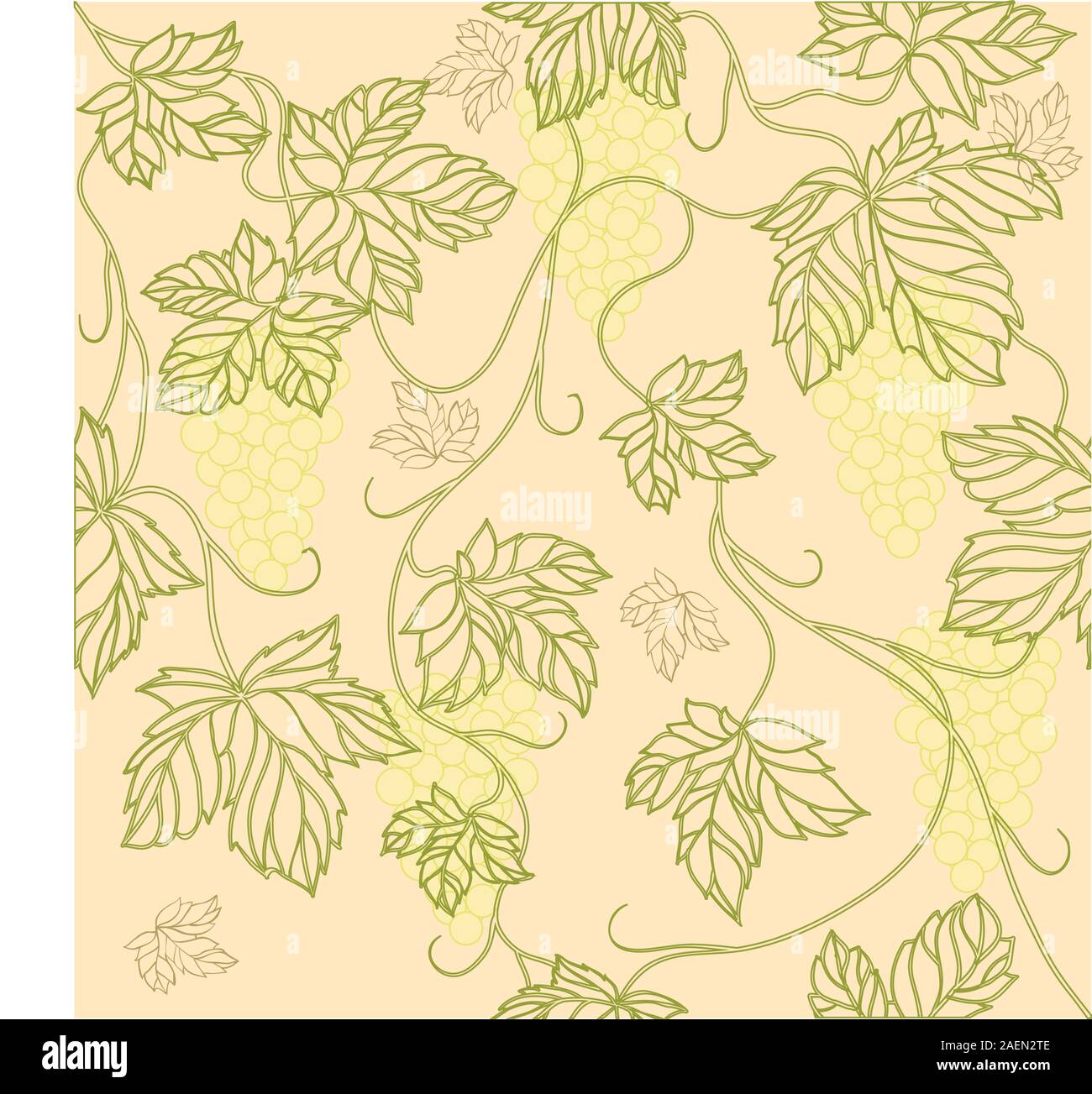 Seamless Wallpaper with floral ornament with leafs and grapes for ...