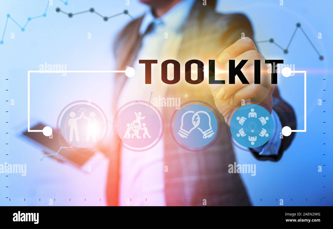 Handwriting text writing Toolkit. Conceptual photo set of tools kept in ...