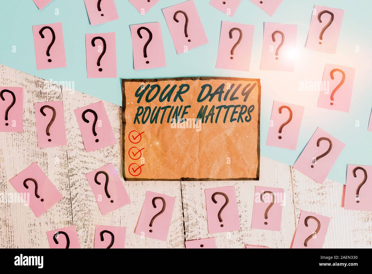 Writing note showing Your Daily Routine Matters. Business concept for ...