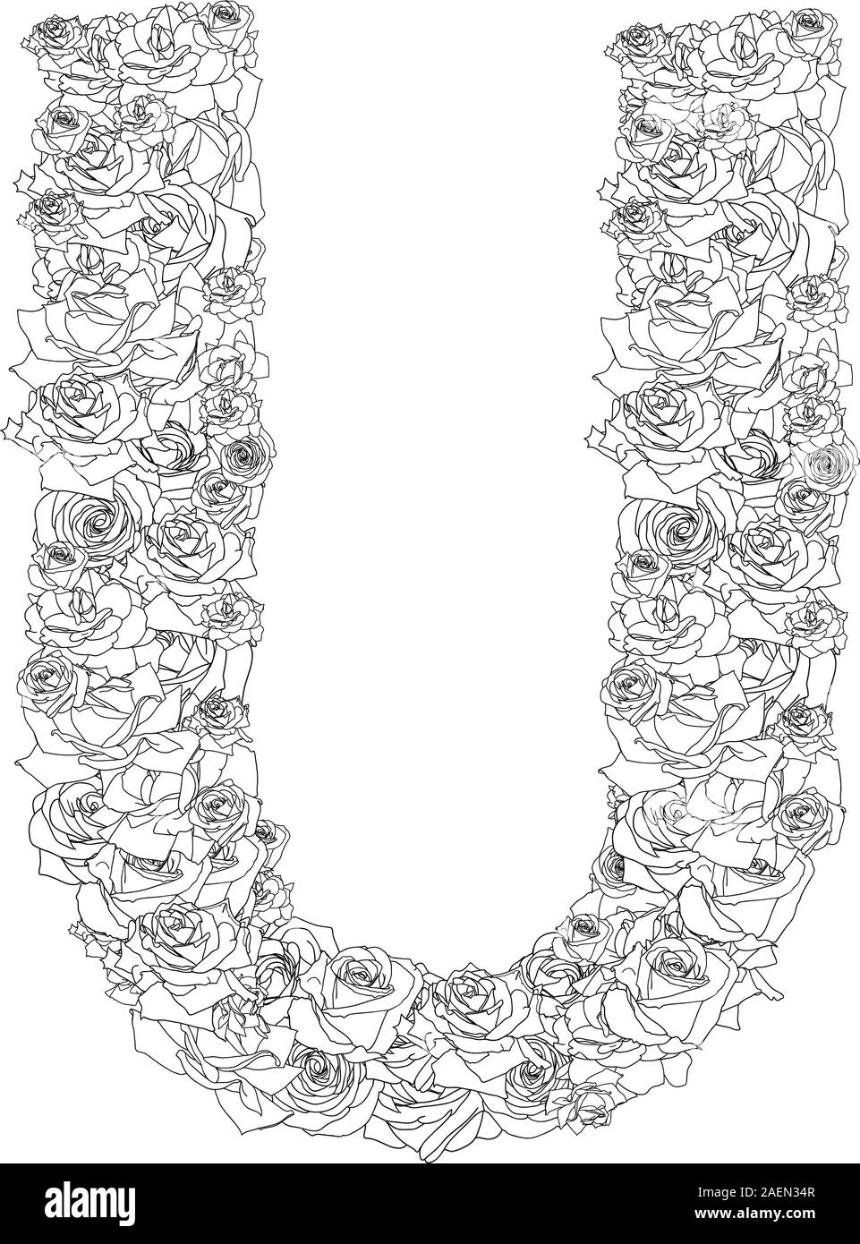 Flower alphabet of red roses Stock Vector Images - Alamy
