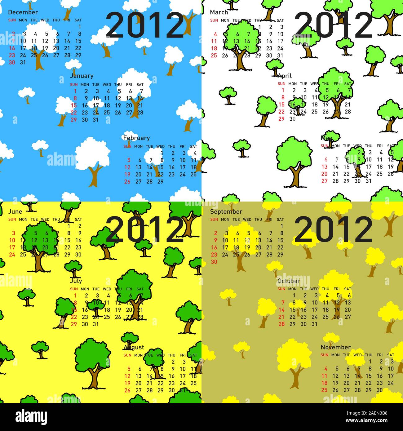 2012 calendar template Stock Vector Images - Alamy