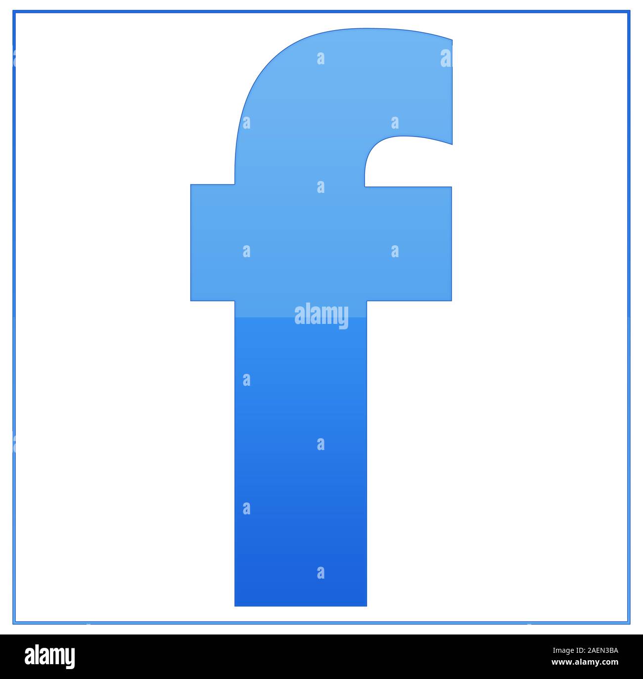 The letter f, made light blue and dark blue, half-and-half. Same colors ...