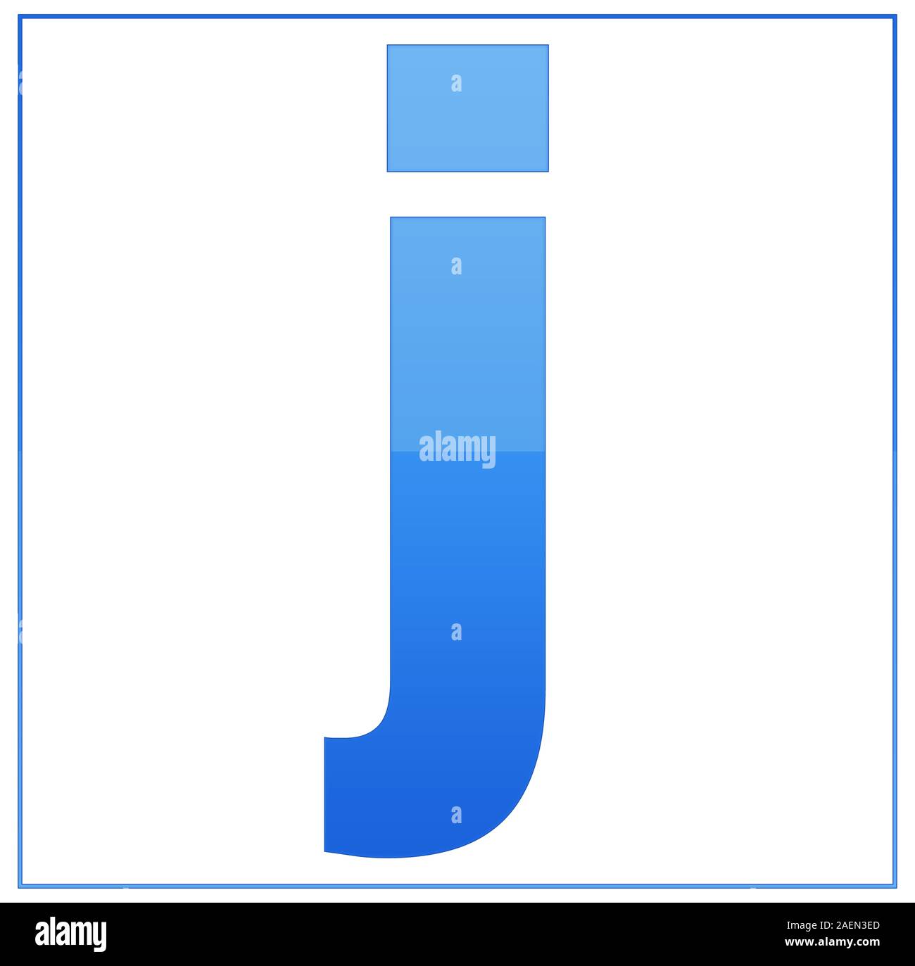 The letter j, made light blue and dark blue, half-and-half. Same colors ...