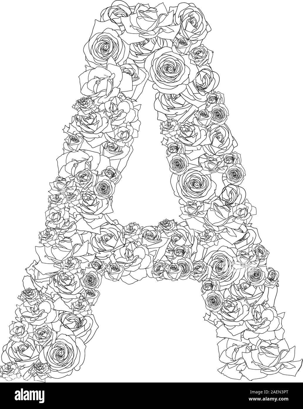 Flower alphabet of red roses Stock Vector Images - Alamy
