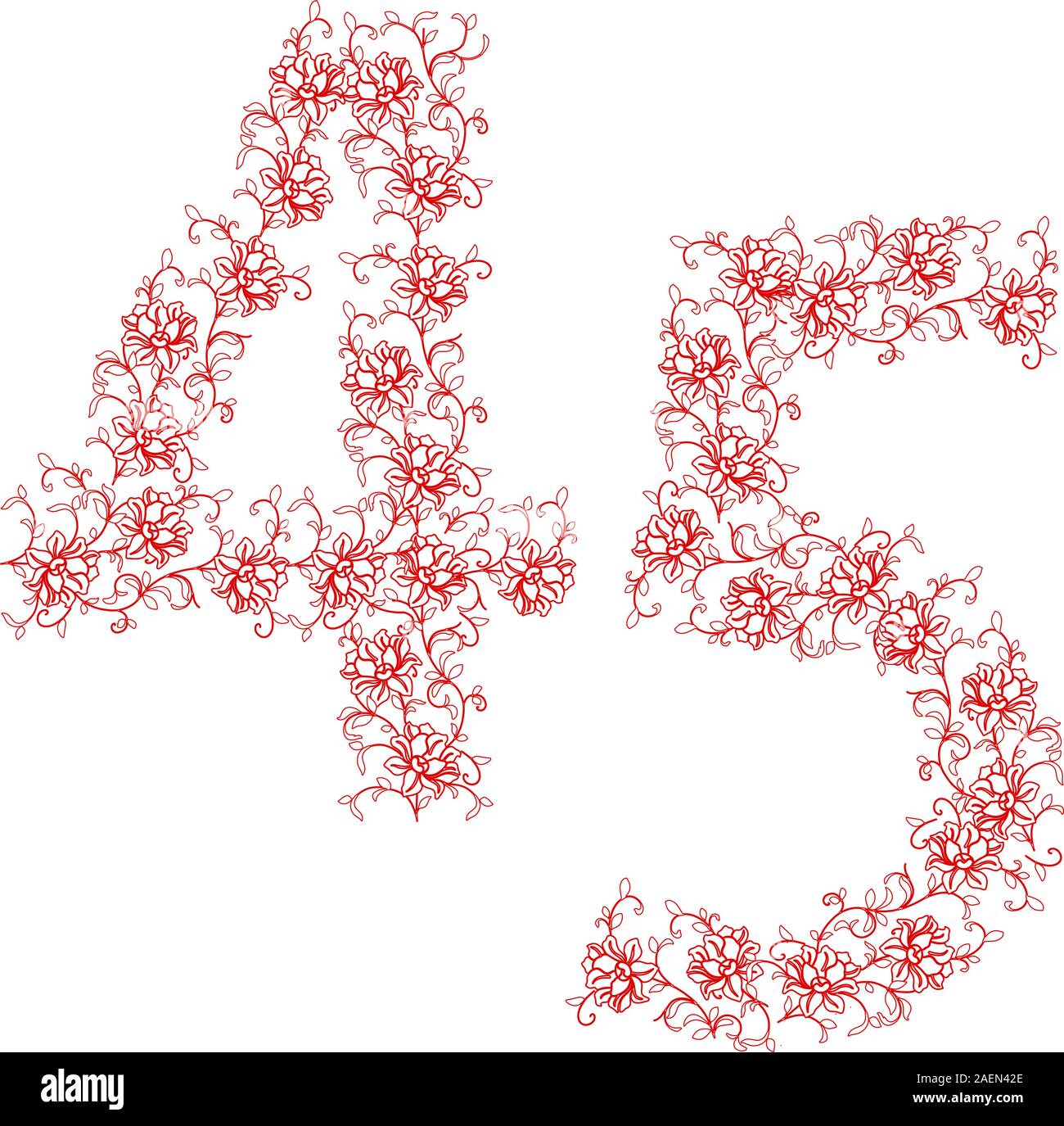 Hand drawing ornamental alphabet. Letter 45 Stock Vector Image & Art ...