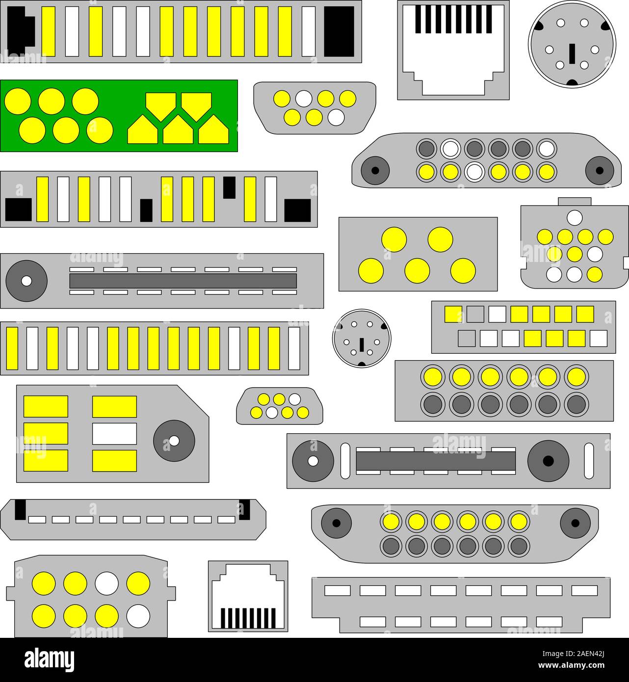Vector video, audio and telephone connectors Stock Vector Image & Art ...