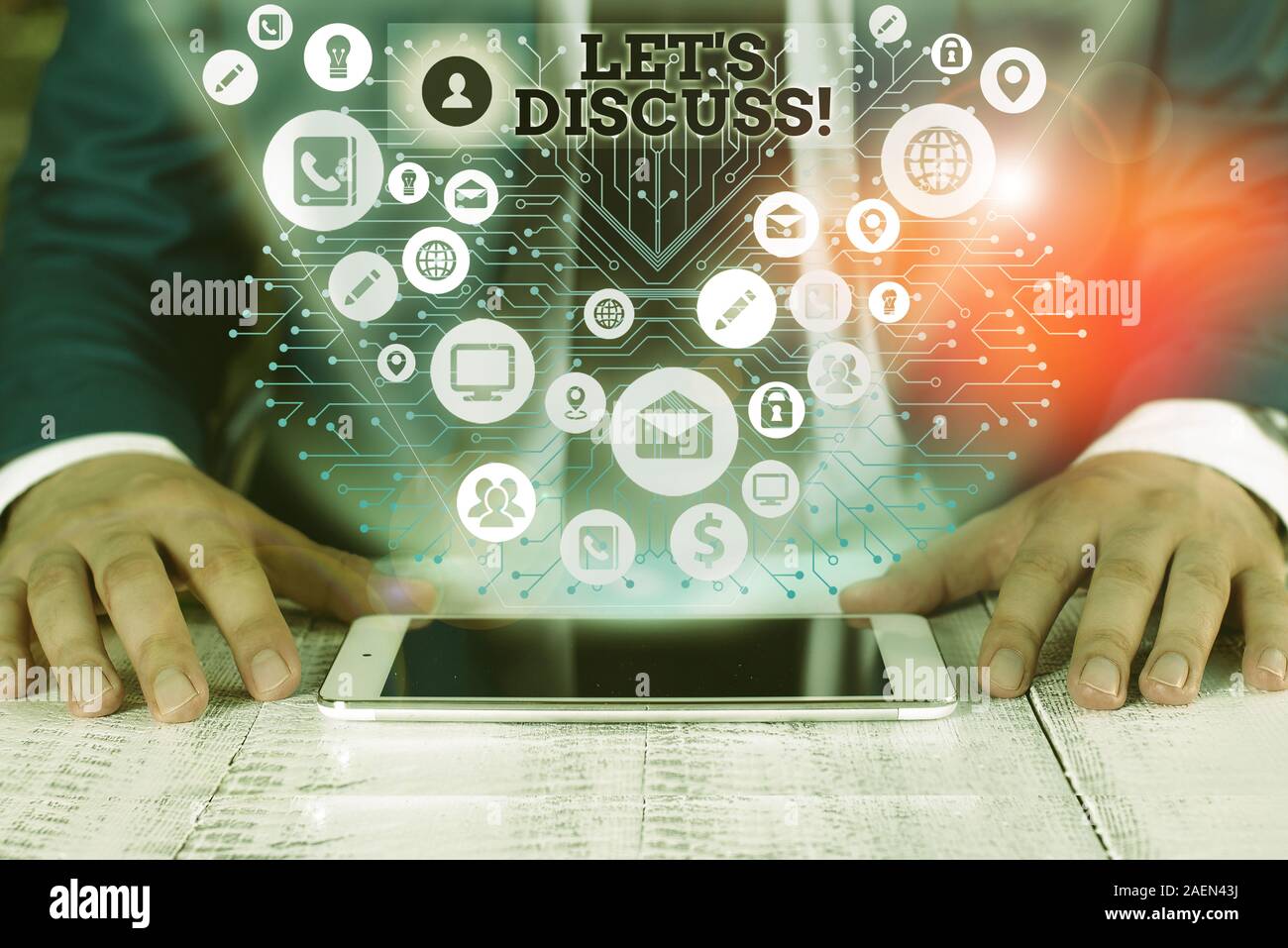 Handwriting text writing Let S Discuss. Conceptual photo asking someone ...