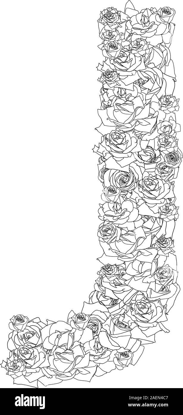 Flower alphabet of red roses, characters J Stock Vector Image & Art - Alamy