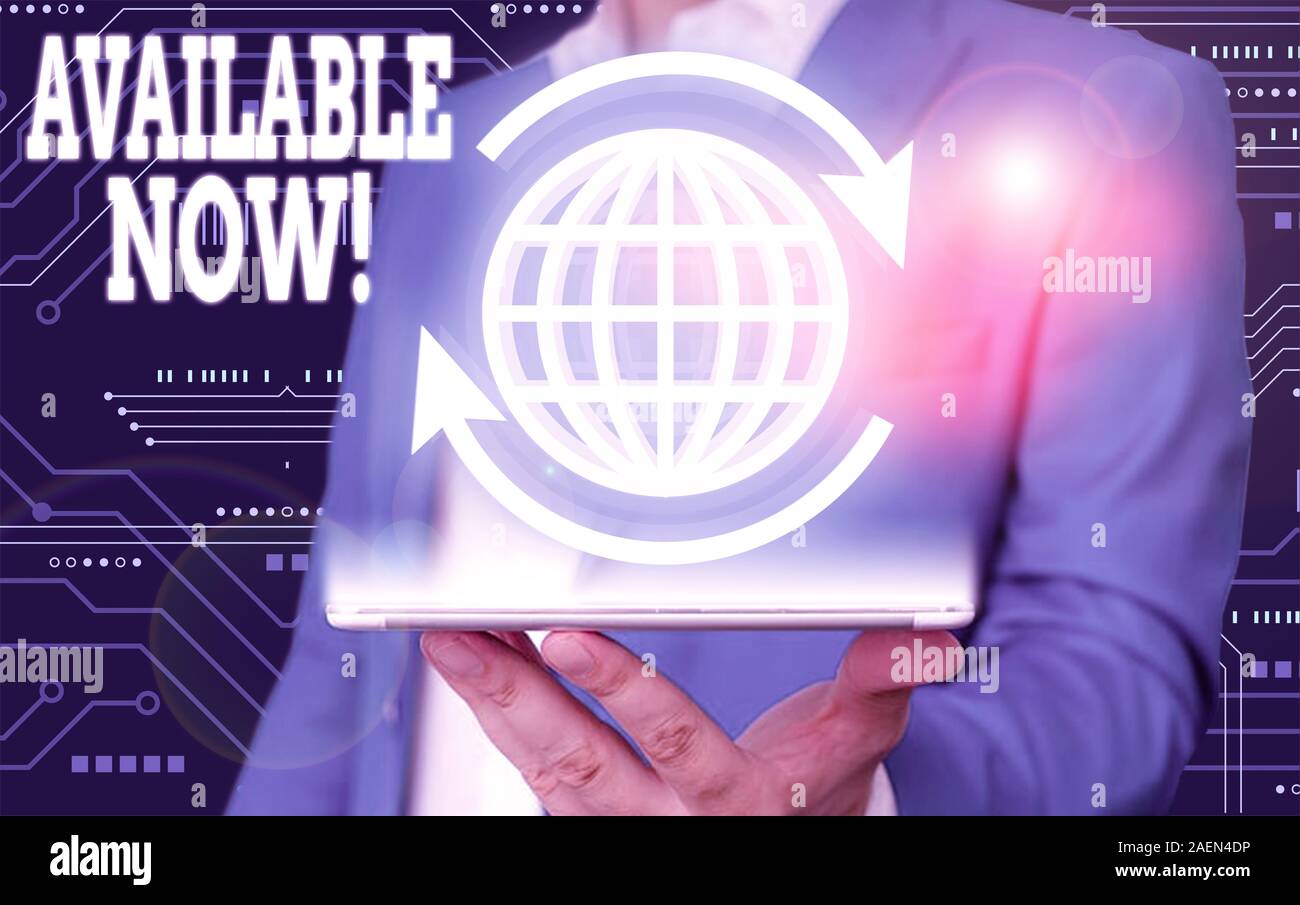 Text sign showing Available Now. Business photo text you can find it ...