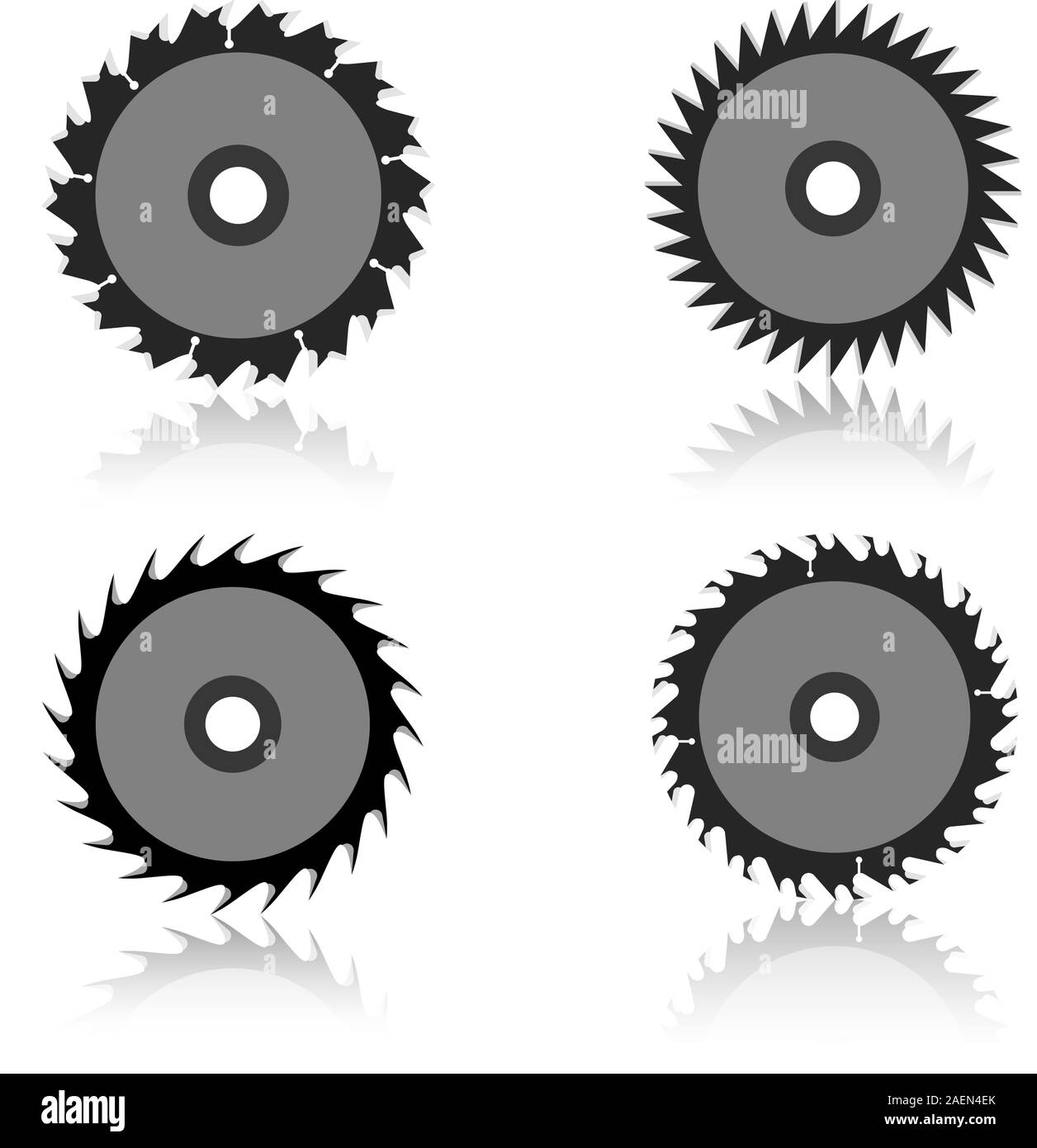 Set circular saw blade on a white background. Vector illustration Stock ...