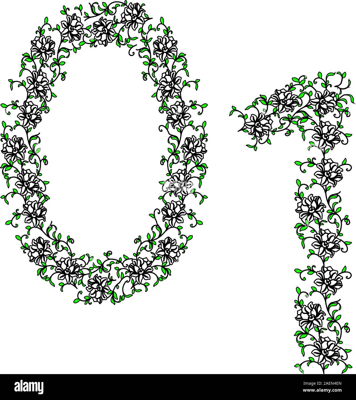 Hand drawing ornamental alphabet. Letter 01 Stock Vector Image & Art ...