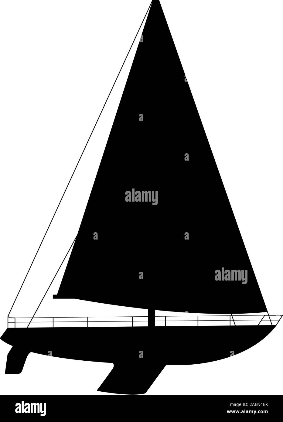 Sailing boat floating. Vector illustration Stock Vector Image & Art - Alamy