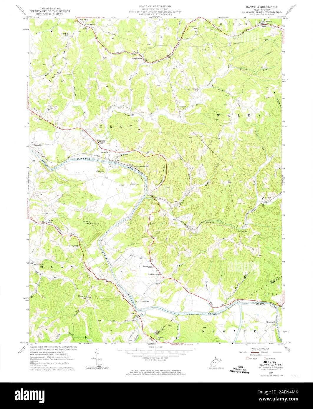 WV Kanawha 253009 1957 24000 Stock Photo - Alamy